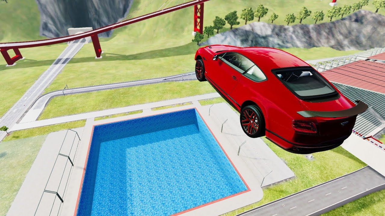 High Speed Jumping In Pool #11 - BeamNG drive - YouTube
