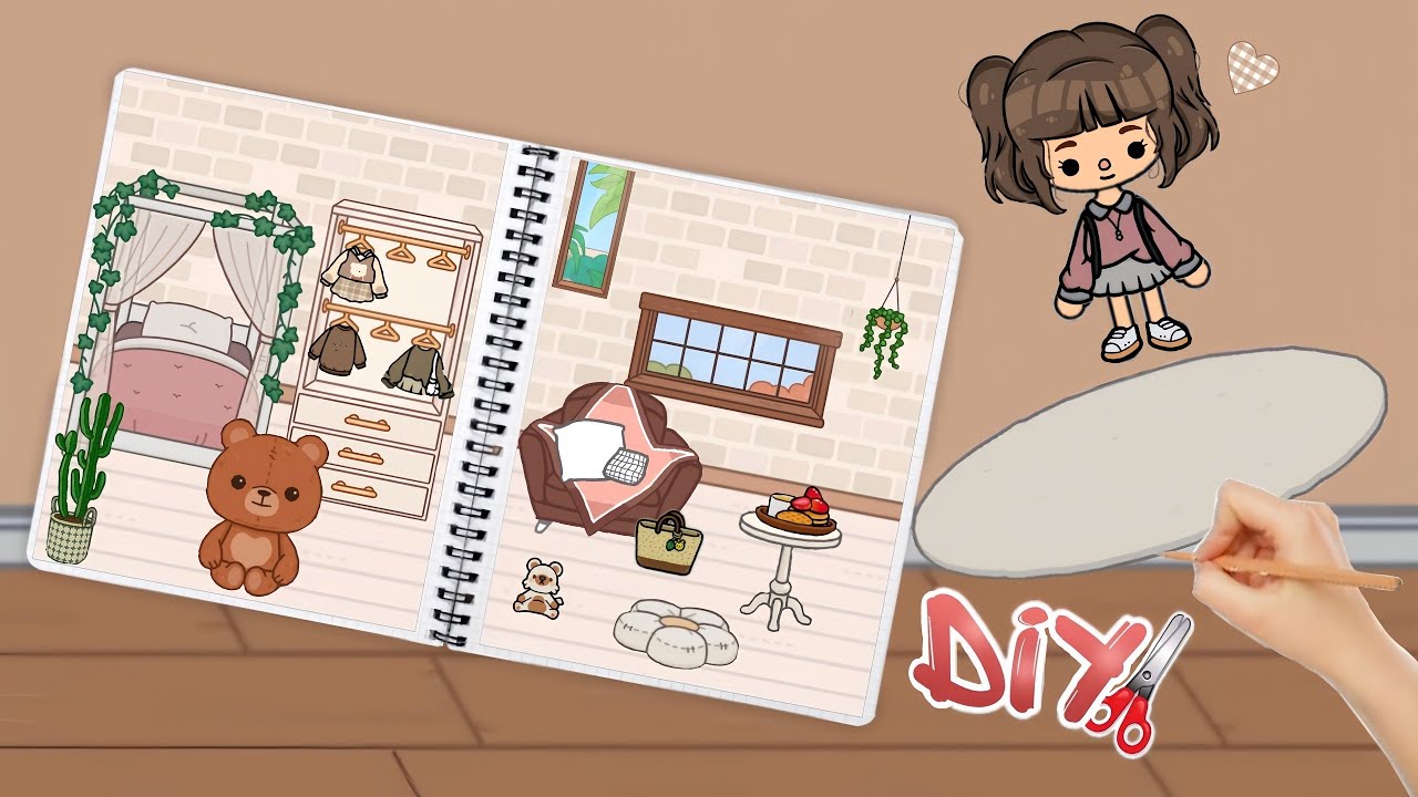 brown (≧ ≦) ♡ How to draw Toca Life World Bed, Cushion, Tables, Props ...