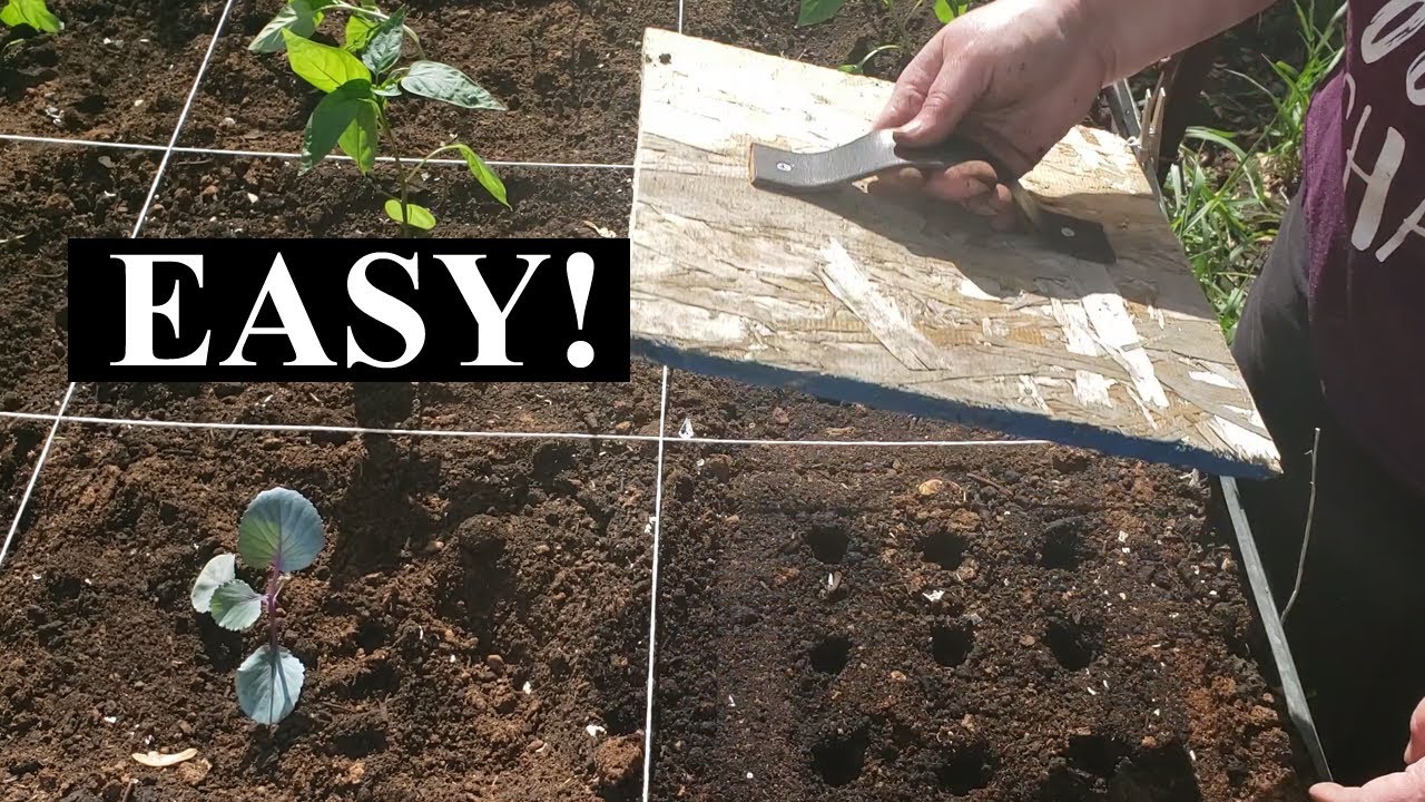 How I made my own garden planting tool - square foot gardening - YouTube