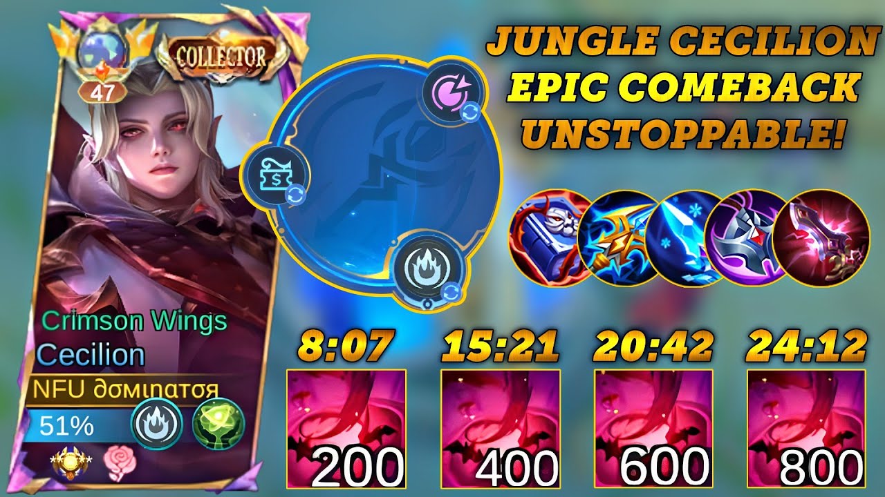 Cecilion Gameplay, Cecilion Jungle CARRY! 800 Stacks - EPIC Comeback ...