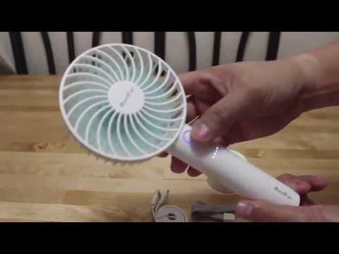 Handfan: Portble rechargeable handheld fan Unboxing & Demo - YouTube