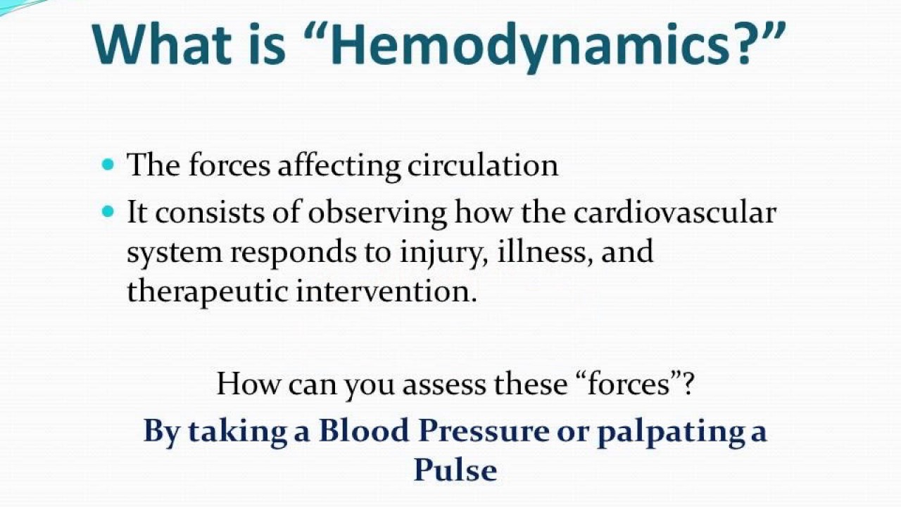 Hemodynamics 1 - YouTube