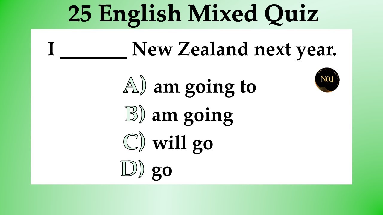 25 English Mixed Quiz | Grammar Exercise | Test your English | No.1 ...