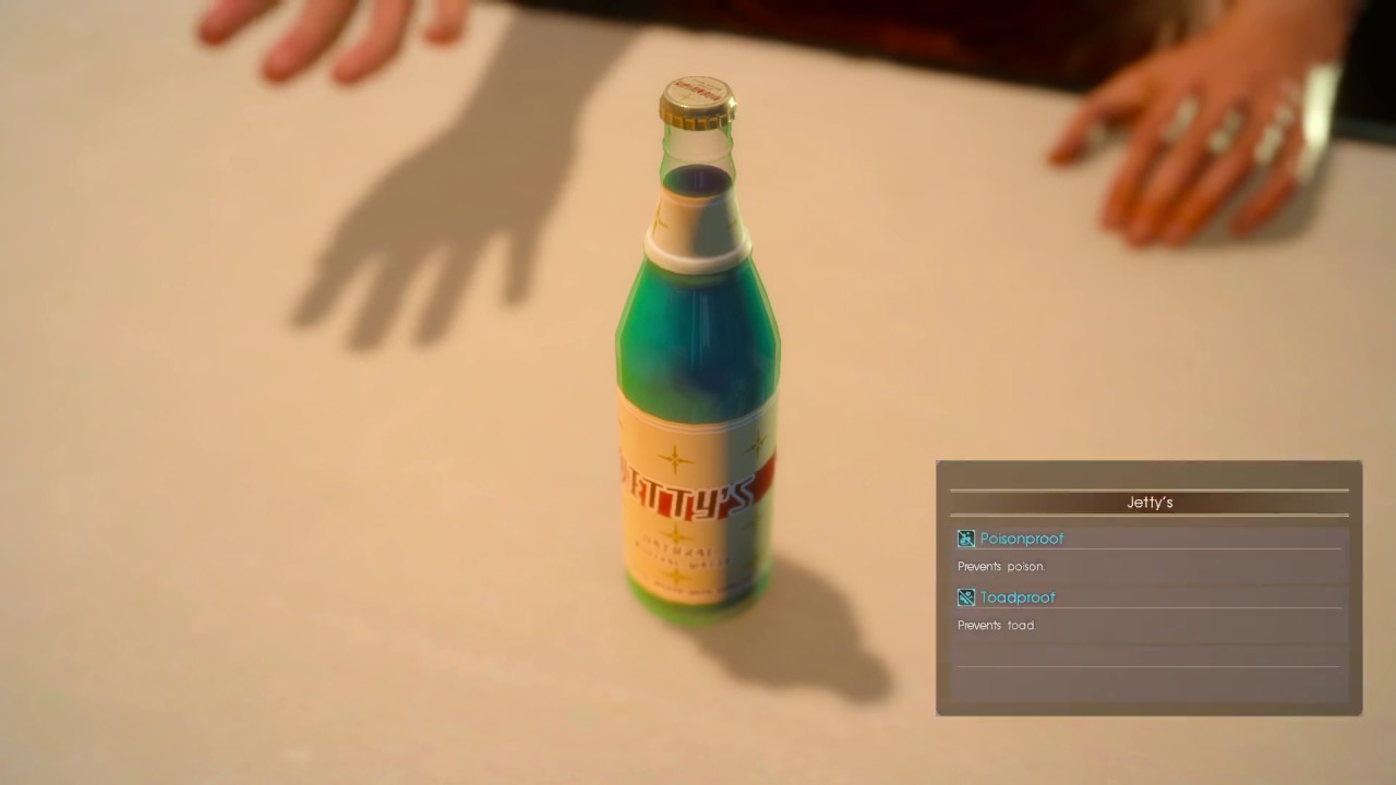 Final Fantasy XV - Chap 1 Departure: Jetty's (Drink) Prevents Toad ...