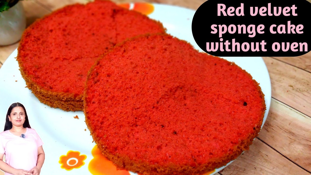 best red velvet sponge cake recipe| red velvet sponge cake without oven ...