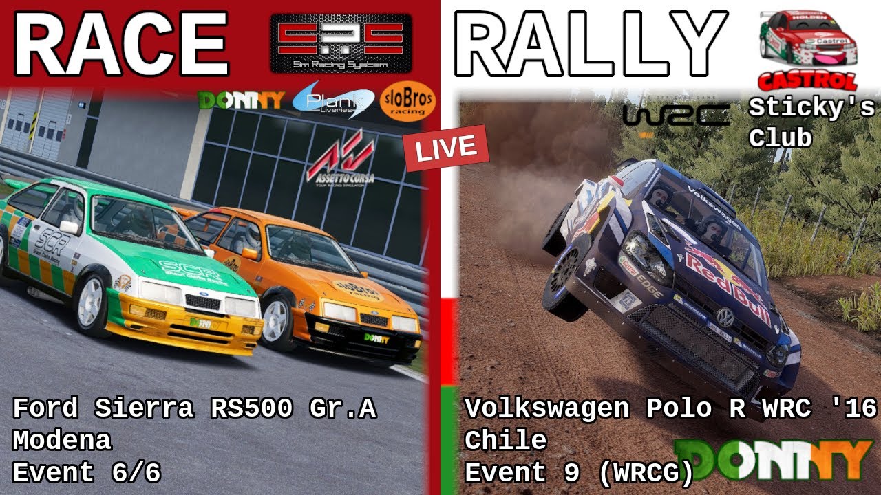 Live | Race, SRS, Ford Sierra RS500, Modena, E6 | Rally, Sticky's Club ...