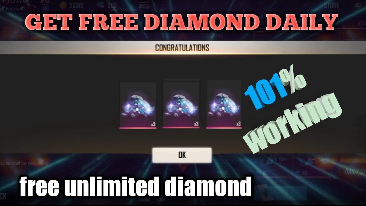 GET FREE DIAMOND DAILY IN FREE ll FREE UNLIMITED DIAMOND IN FREE FIRE ...