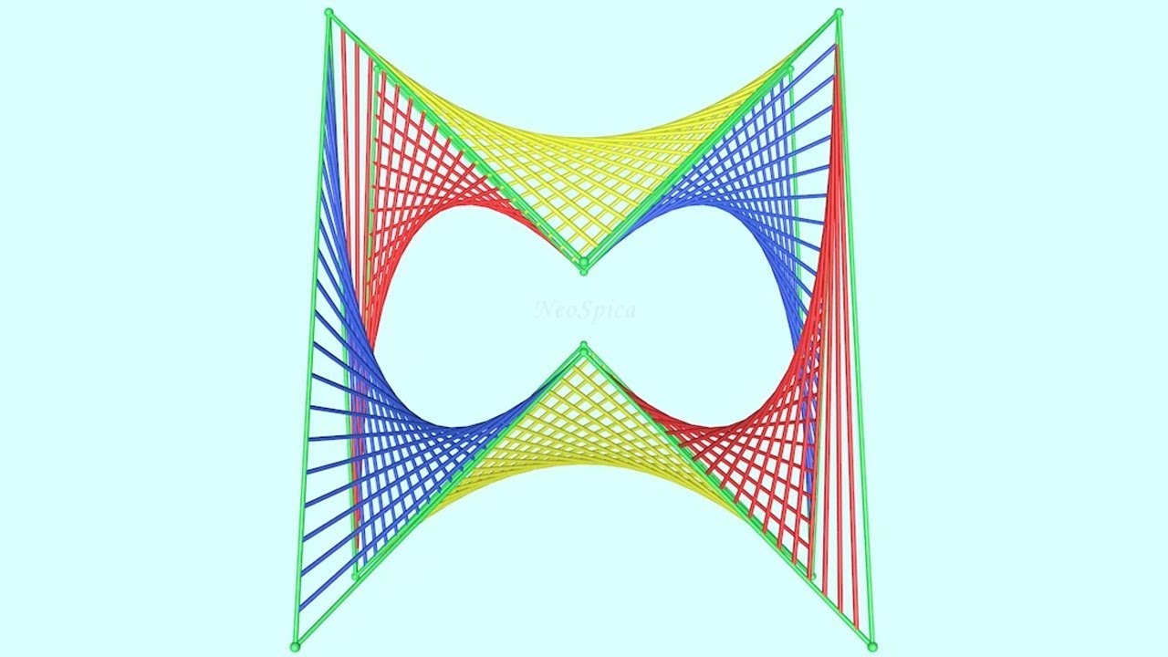 String Art Sculpture - Parabolic Curves with Straight Lines - YouTube