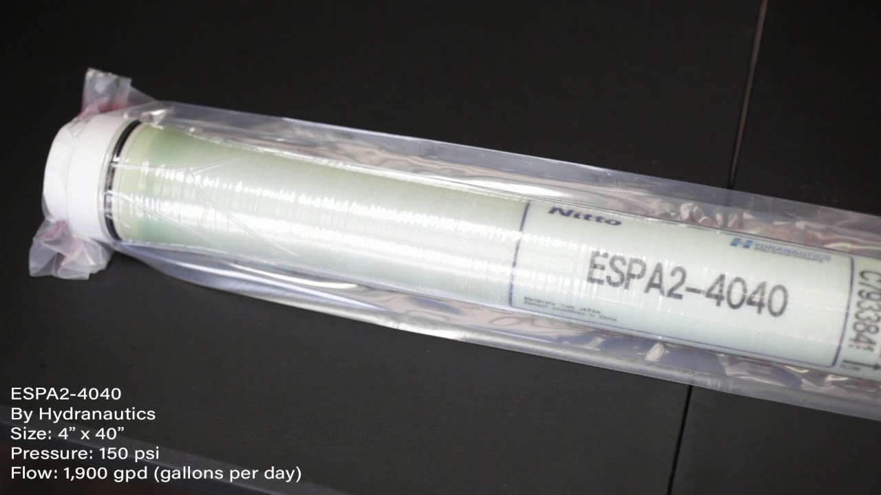 ESPA2-4040, 4 x 40, 150 psi Reverse Osmosis Membrane - YouTube