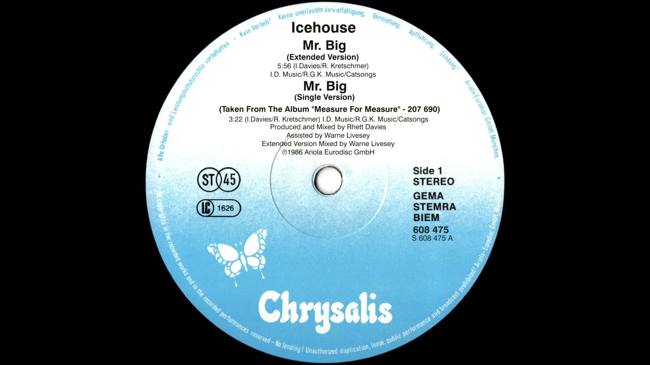 Icehouse - Mr. Big (Extended Version) 1986 - YouTube