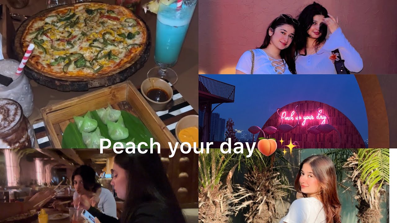 Peach Noida 🍑 | really big cafe 🫨 | met Anusha after a long time | made ...