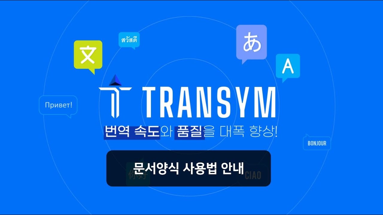 트랜심 플랫폼 문서양식 번역 기능 | Transym Platform Document Translation CAT Tool ...