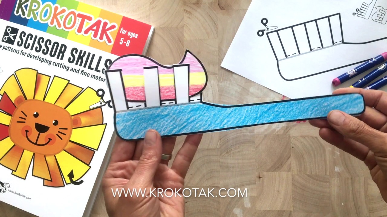 TOOTBRUSH SCISSOR SKILLS - YouTube
