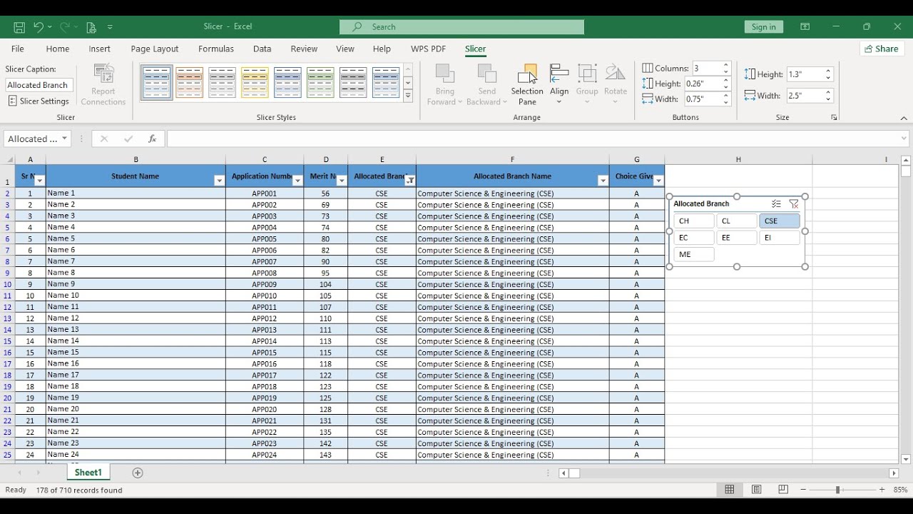 How to short Data in excel with slicer with easy way. - YouTube
