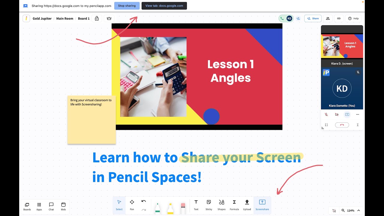 How to Screenshare in Pencil Spaces | Pencil Spaces Tutorials - YouTube