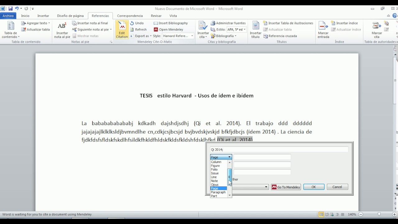 Editar citas con Mendeley : el uso de ídem e ibídem - YouTube