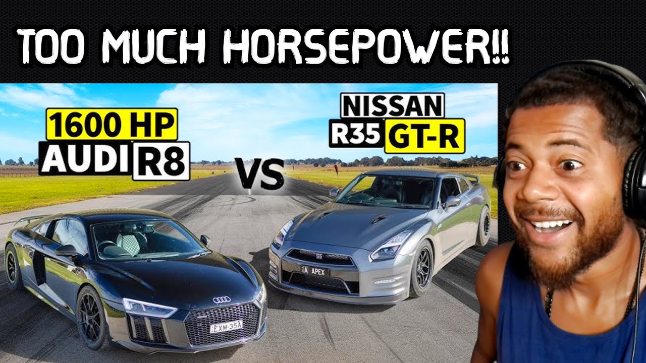 1600HP Audi R8 vs 1600HP GT-R - Drag Race | Reaction - YouTube