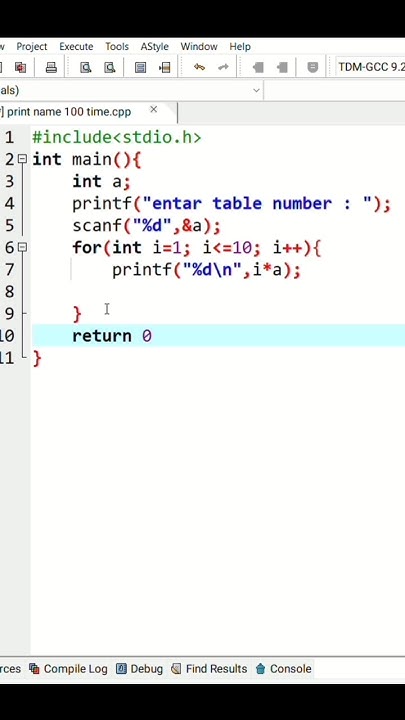 how to print table in c language table kaise print kare c language #shorts#subscribe#subscribe ...