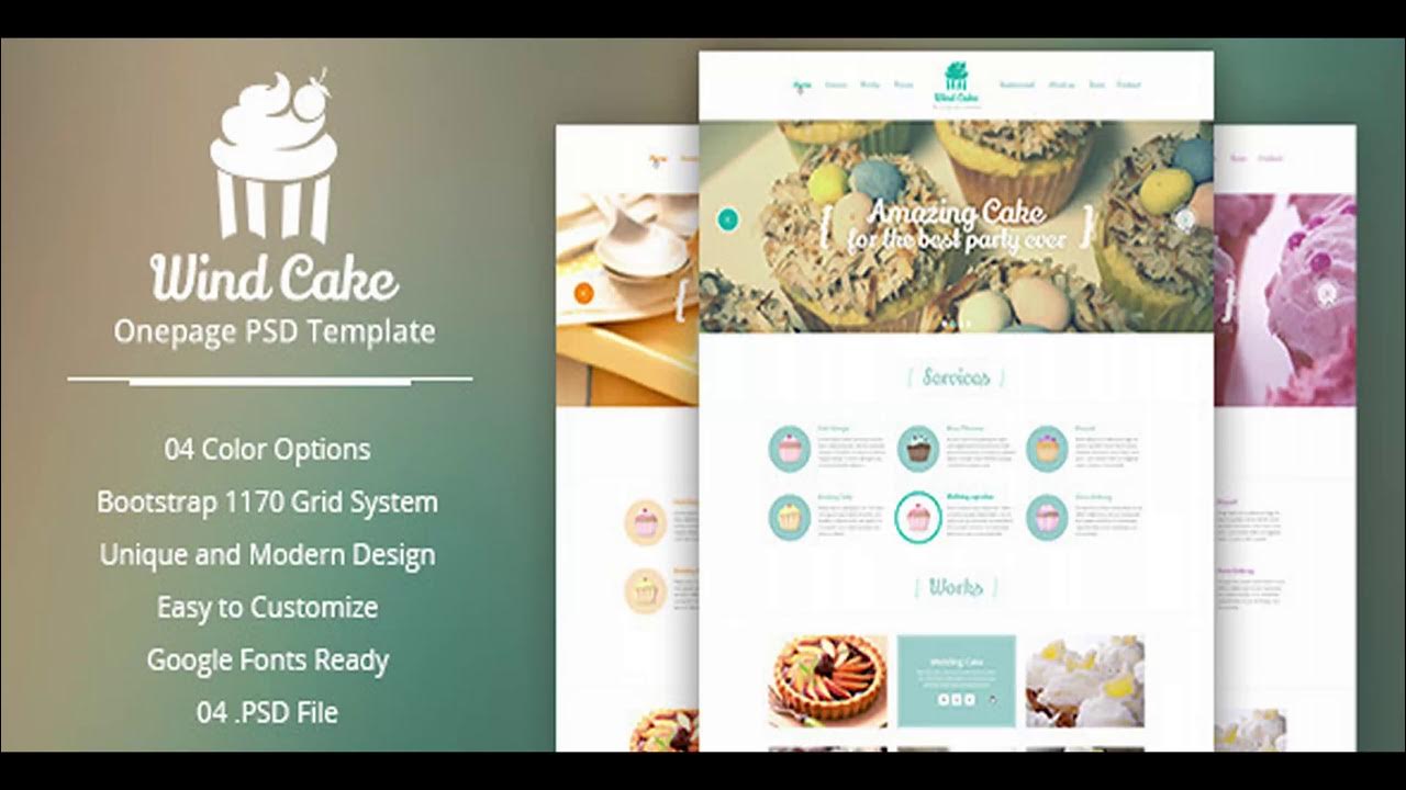 Wind Cake One Page PSD Template | Themeforest Website Templates and ...