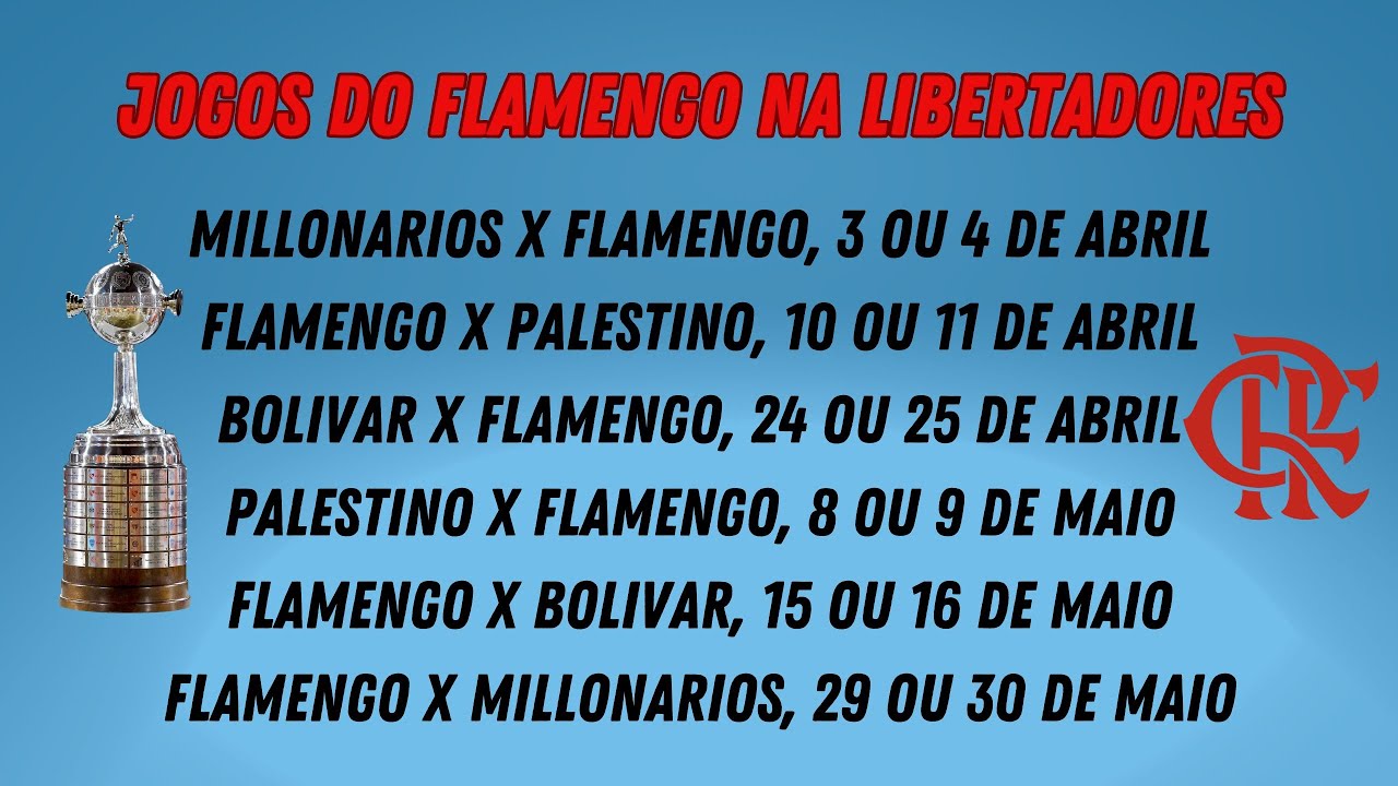 Veja os dias dos jogos do Flamengo na Libertadores Sub-20🔞 Descubra o ... Veja os dias dos jogos do Flamengo na Libertadores Sub-20🔞 Descubra o ...
