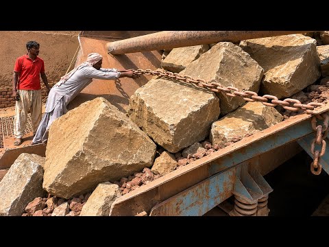 ‘Big Rock Crusher Machine: A Giant in Action” Big Rock Crushing: A Powerful Process”#stonecrusher 