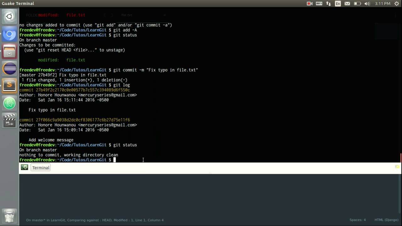 Apprendre à utiliser Git (Github, Bitbucket) - 4 - Annuler un commit - YouTube