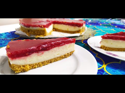 Pişirilmeyen Frambuazlı Cheesecake Tarifi (Fırın da Pişirmeye Son) 💯🍰🍰