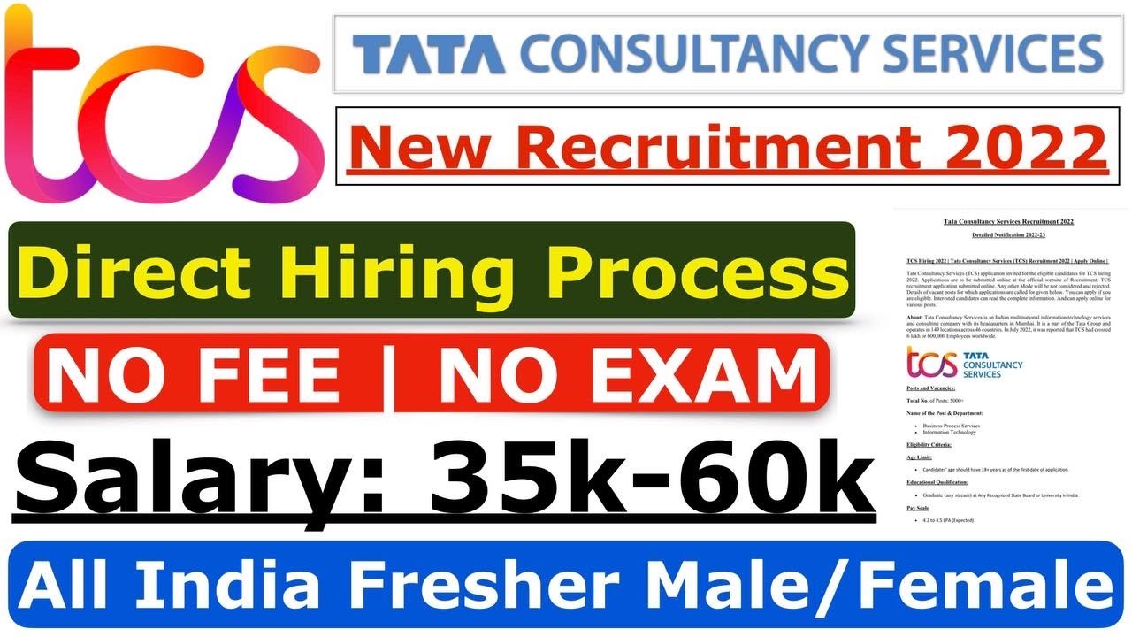 TCS Recruitment 2022 | TCS Jobs 2022 | TCS New Vacancy 2022 |TCS ...