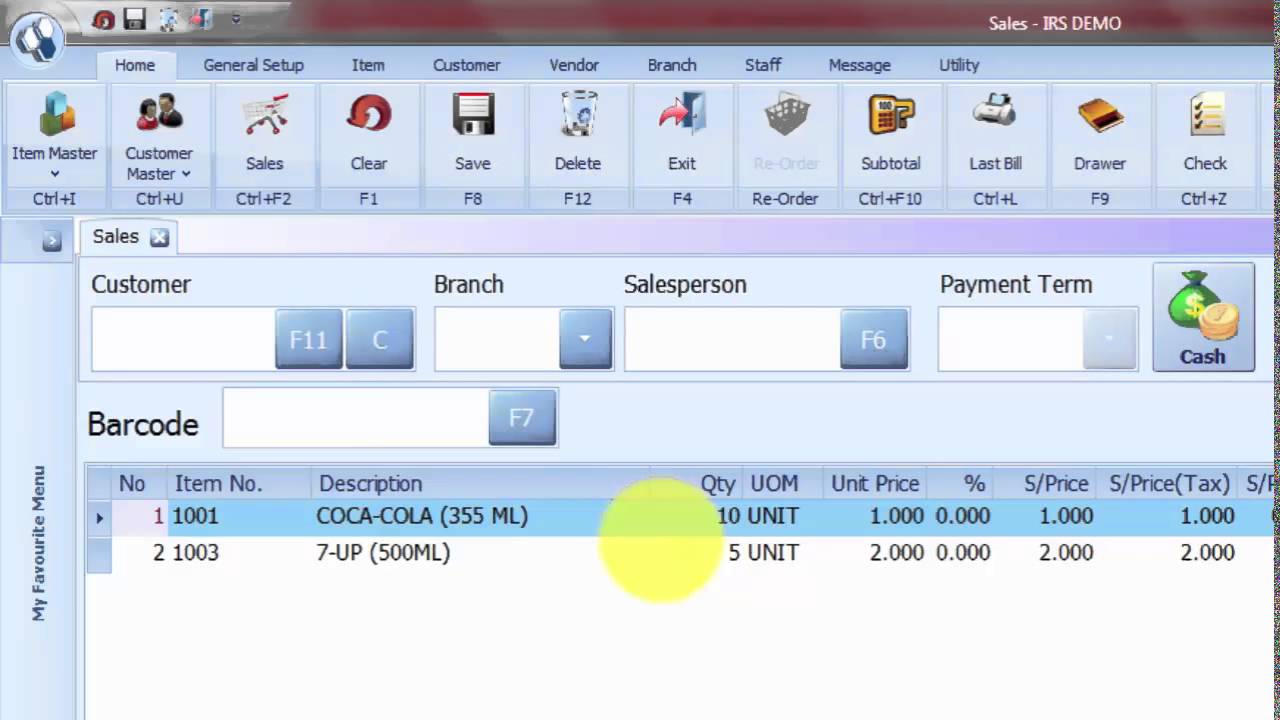 2 2 3 IRS Software online training How to use shortcut key in sales ...