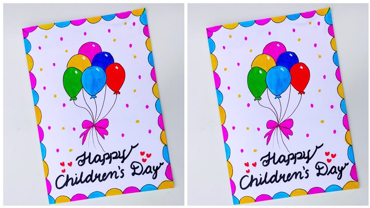 Children's day card making Easy / Beautiful card for children's day ...