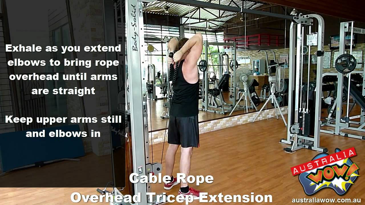 Cable Rope Overhead Tricep Extension - YouTube