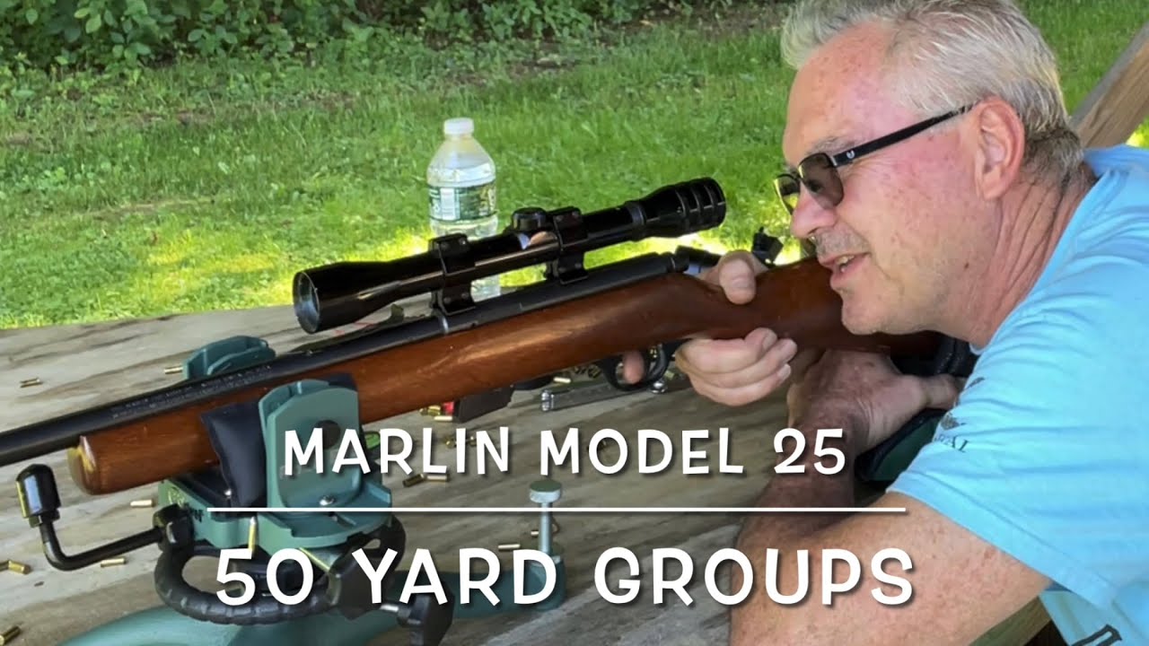 Marlin Model 25 rifle 4x scope at 50 yards. Federal auto match - YouTube
