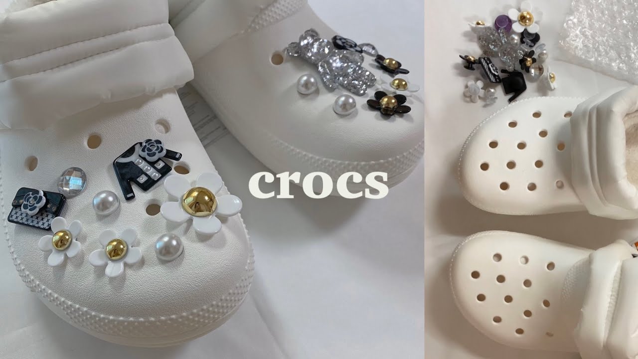 🥰크록스 지비츠로 꾸미기 crocs /네오퍼프 크록스/ zibitz /크록스 /크록스 꾸미기/패딩크록스 - YouTube