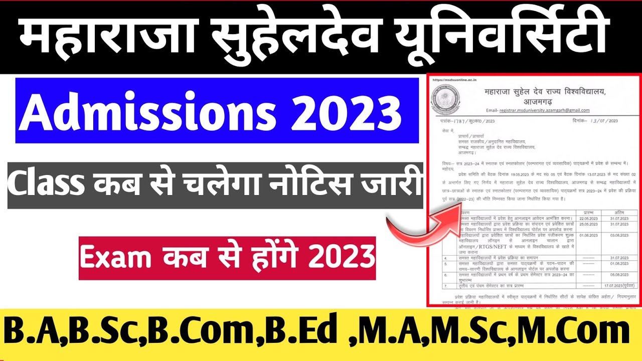 maharaja suheldev university azamgarh|msdu azamgarh exam news today ...