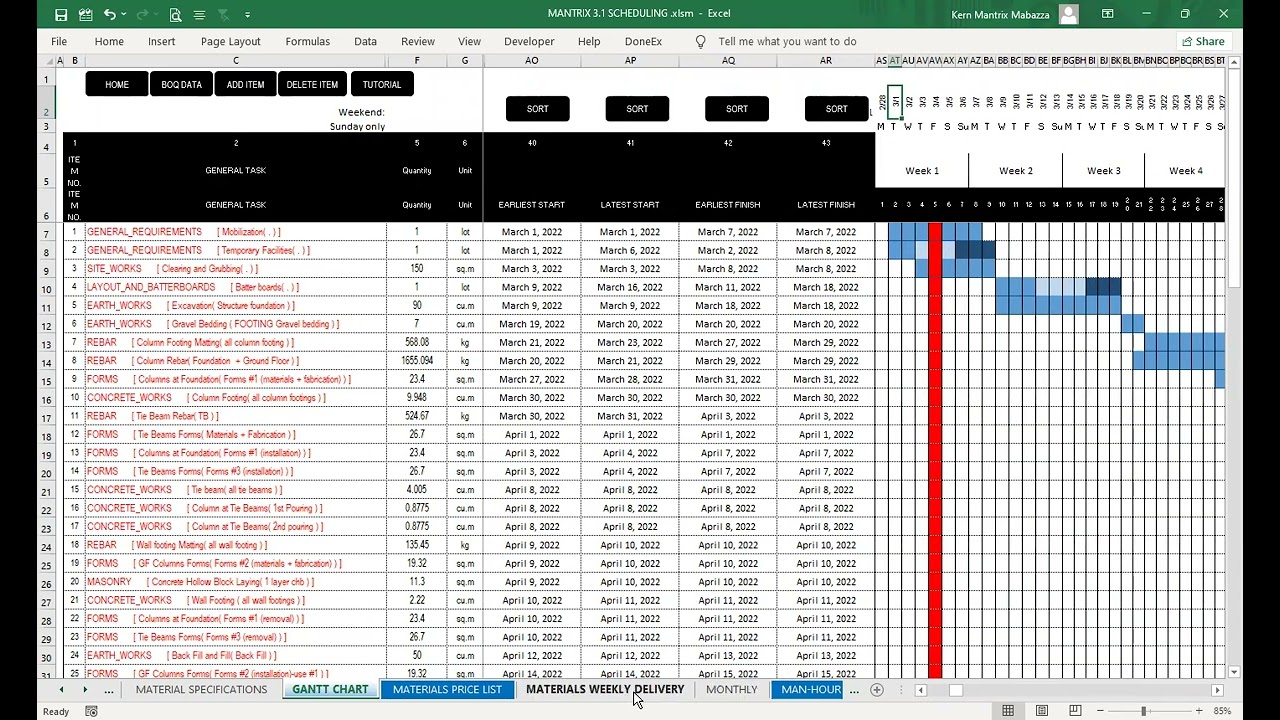 Weekly Materials Delivery Schedule - YouTube