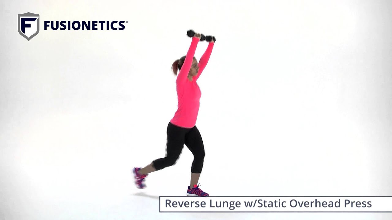 Reverse Lunge With Static Overhead Press - YouTube
