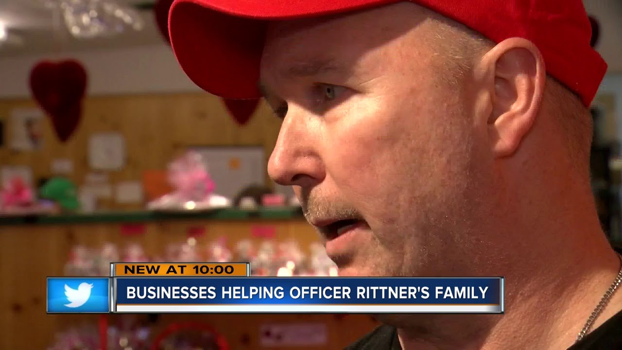 Businesses offer support to Officer Rittner's family - YouTube