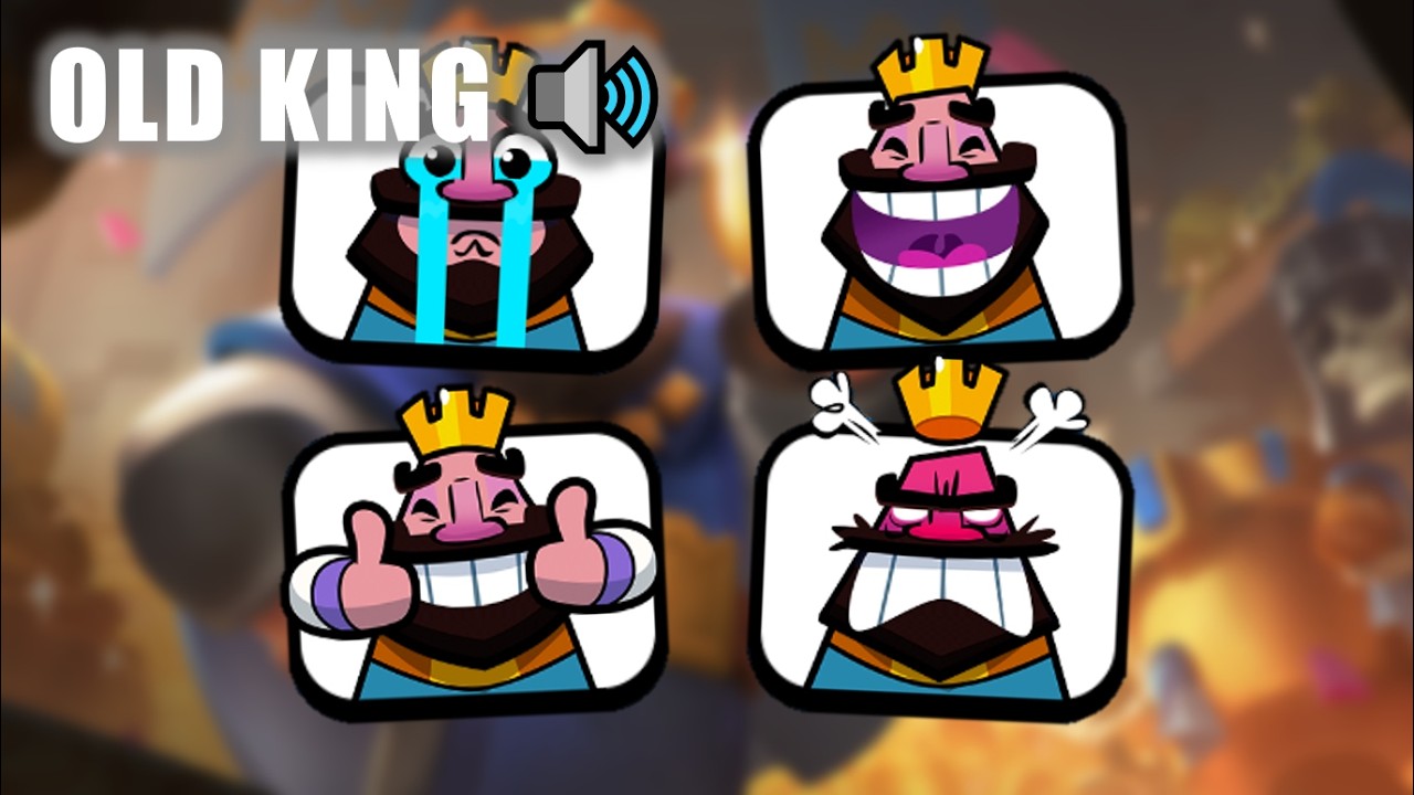 ALL Old King Emotes In Clash Royale! | Deleted Emotes! - YouTube
