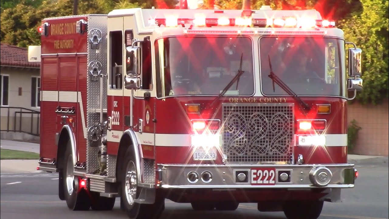 OCFA Engine 222 responding - YouTube