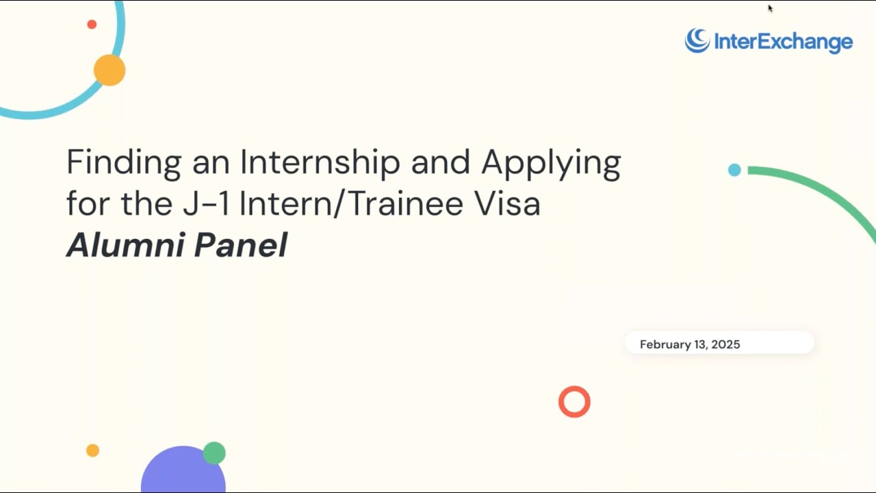 Finding an Internship and Applying for the J 1 Visa — Alumni Panel ...