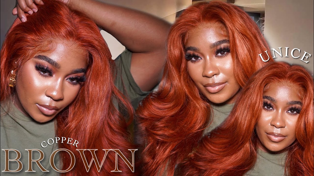 PERFECT Copper Brown Color For Dark Skin Ft UNice Hair - YouTube