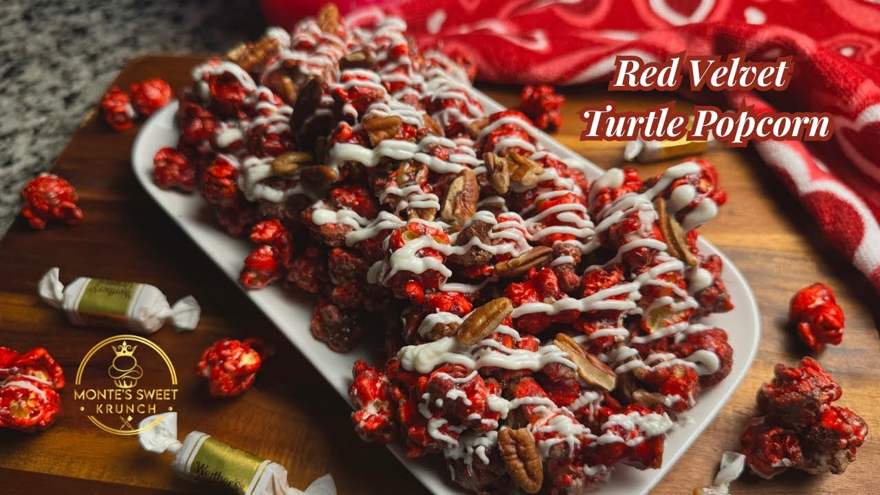 Gourmet Red Velvet Turtle Popcorn Recipe - YouTube