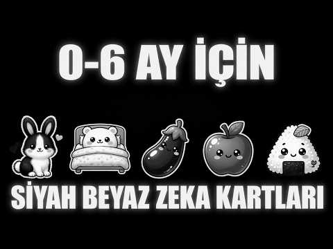 0-6 Aylık Bebekler İçin Siyah Beyaz Yüksek Kontrast Zeka Kartları | Beyin ve Görme Gelişimi