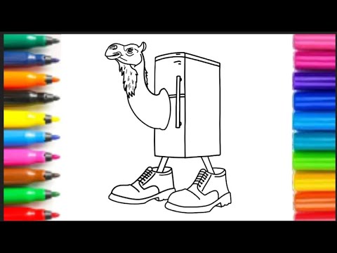 How to draw a Frigo Camelo step by step for kids, Italian brainrot meme ...