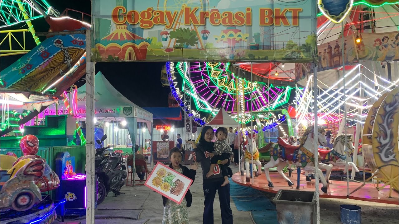 NAIKODONG ODONG MAIN PANCING IKAN DAN MEWARNAI DI PASAR MALAM BKT - YouTube