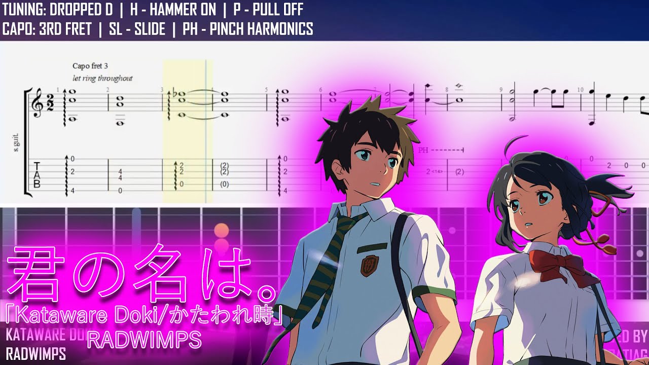 【Tab/Tutorial】Kataware Doki - RADWIMPS - YouTube