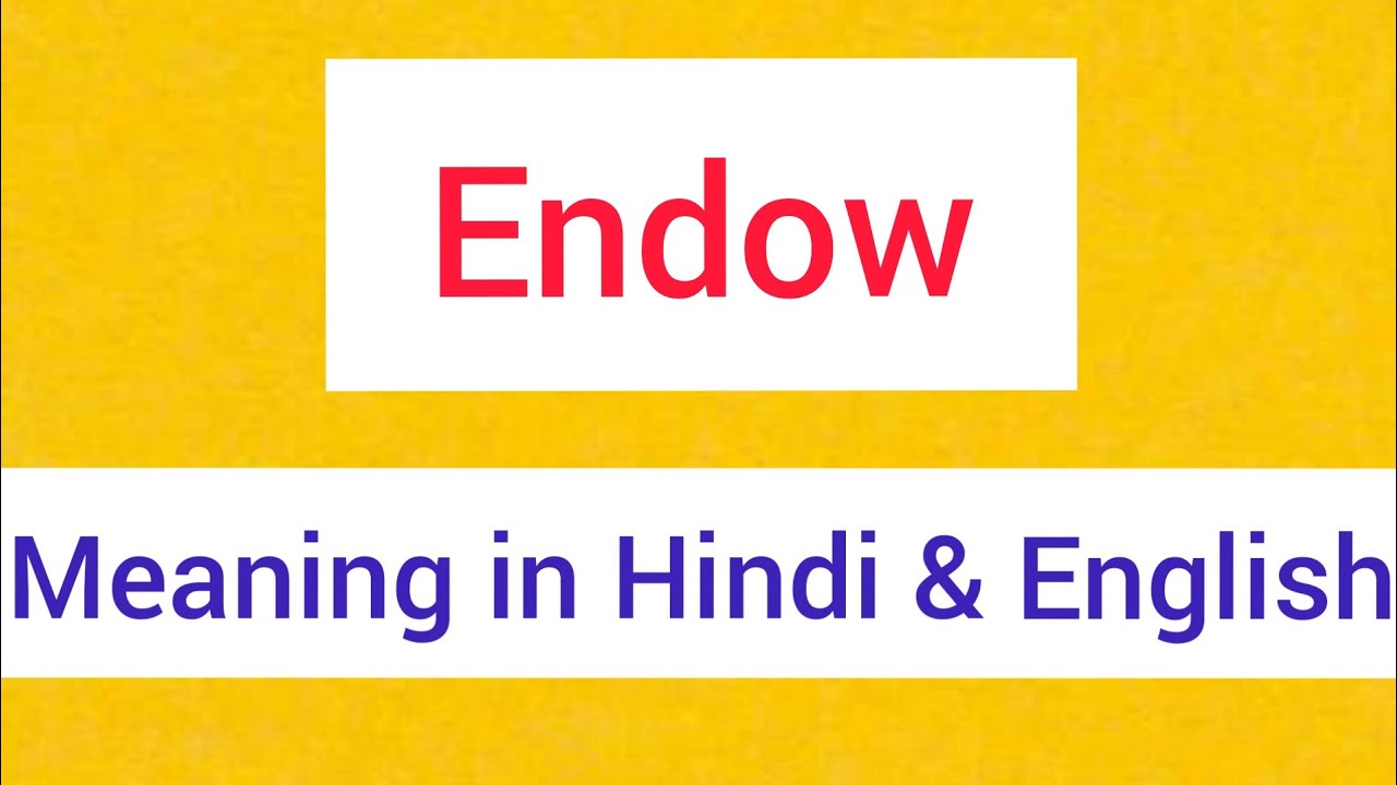 Endow meaning in Hindi || endowed ka matlab kya hota hai - YouTube