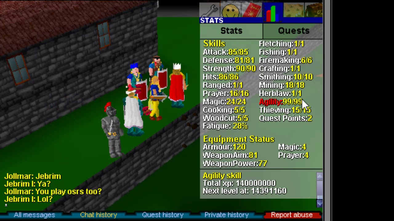 Final 140m Agility Xp in RuneScape Classic - YouTube