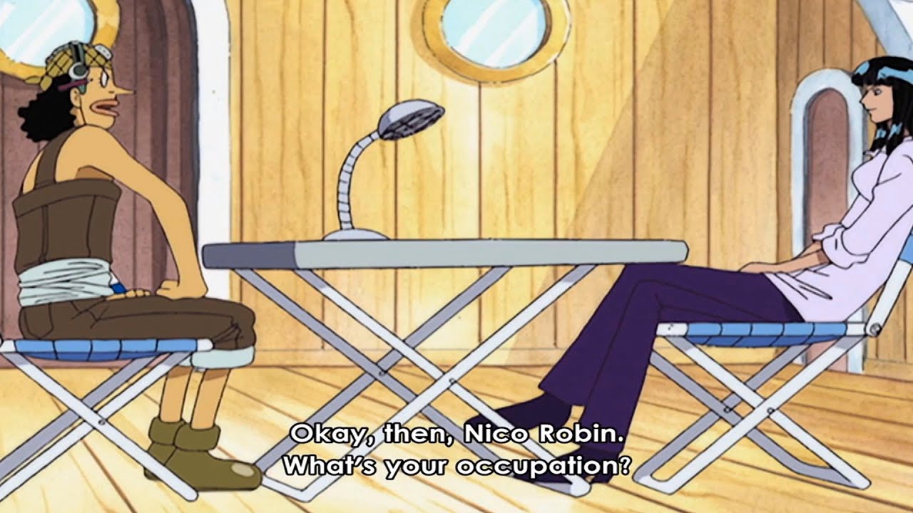 Usopp takes robin interview to let her join the straw hats.one piece ...