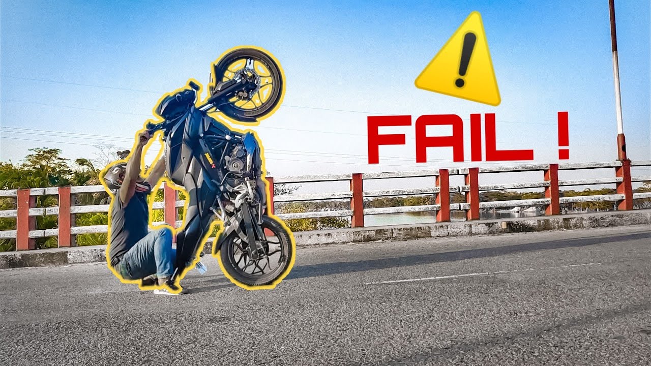 Best Pulsar NS 160 Stunt | ultimate stunt fail ! | bs6 stunts | - YouTube